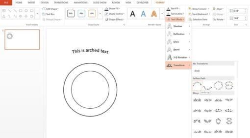 How to Make a Label With Arched Text in PowerPoint - Slideson