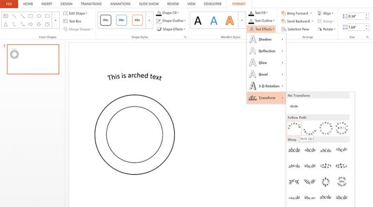 How To Make A Label With Arched Text In PowerPoint Slideson