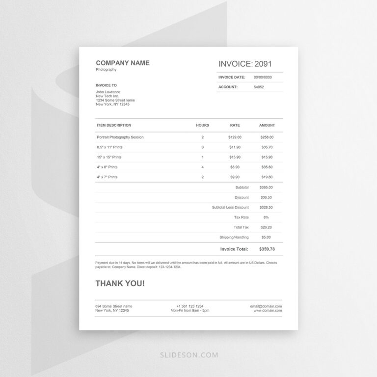 Free Invoice Templates - Slideson